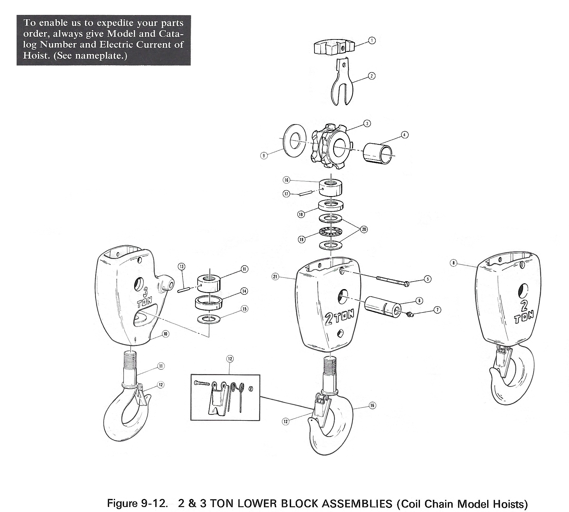 2 & 3 Ton Lower Block Assembly (Coil Chain) - Otsego Crane & Hoist