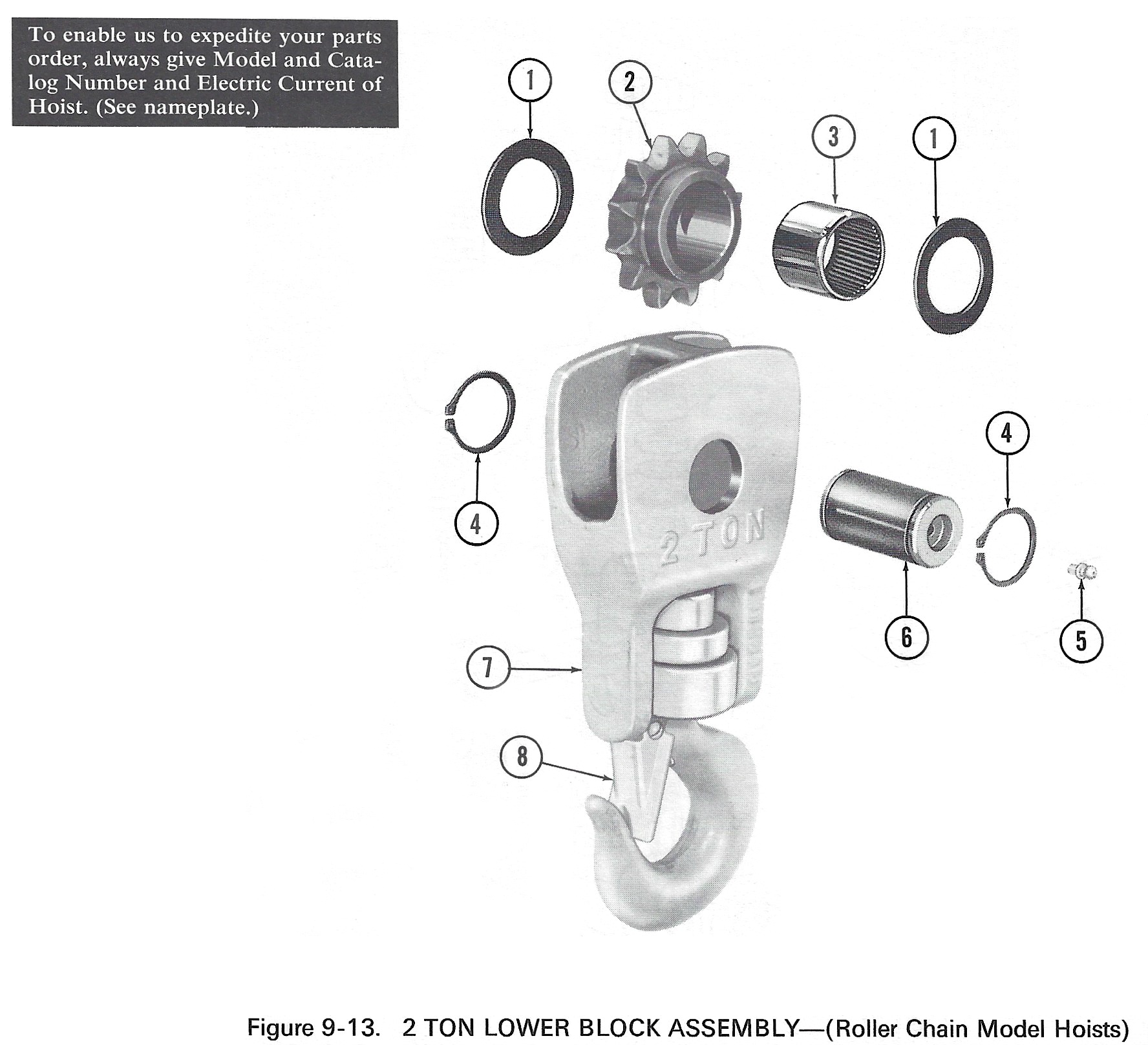 2 Ton Lower Block Assembly (Roller Chain) - Otsego Crane & Hoist