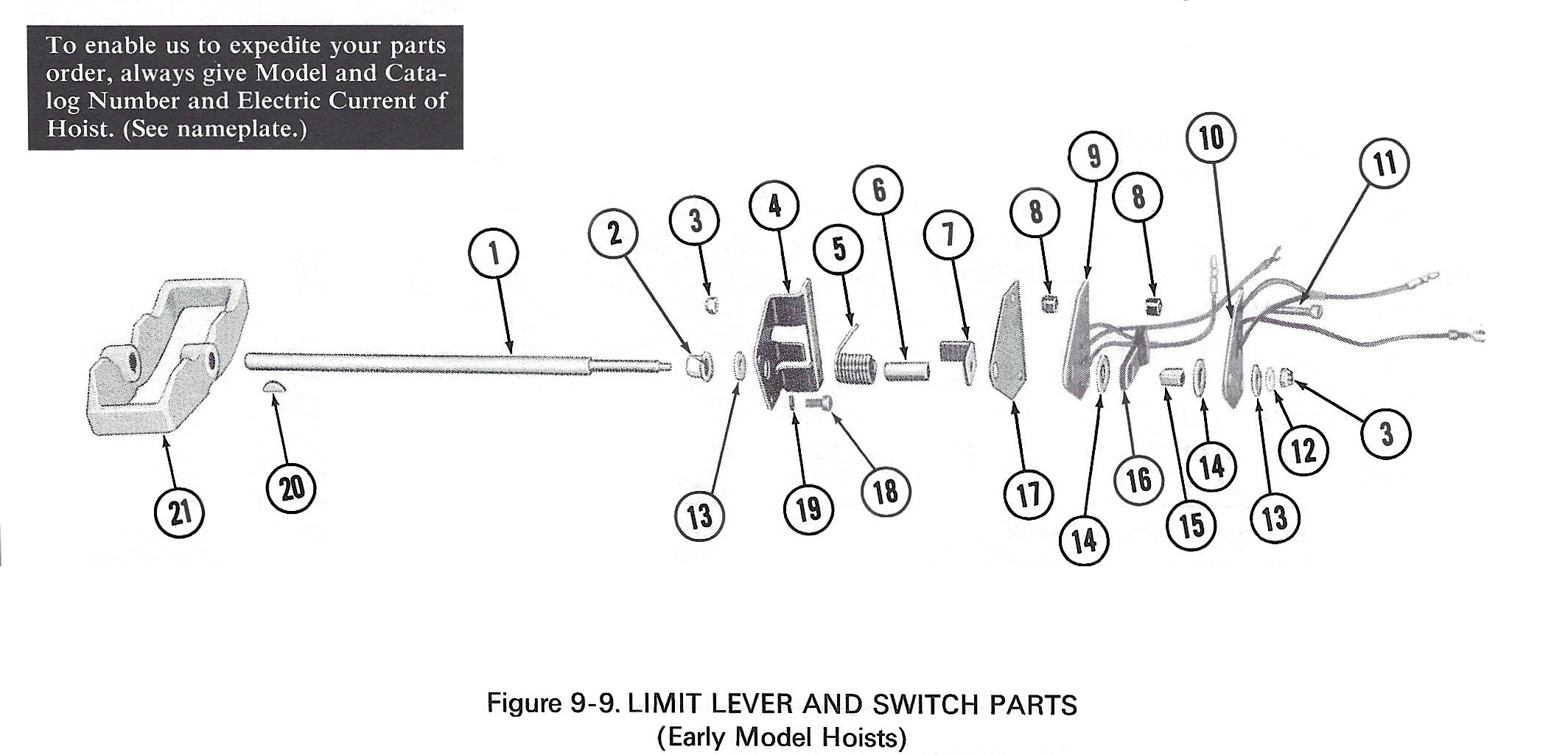 Limit Lever & Switch Parts (Early Model Hoist) - Otsego Crane & Hoist