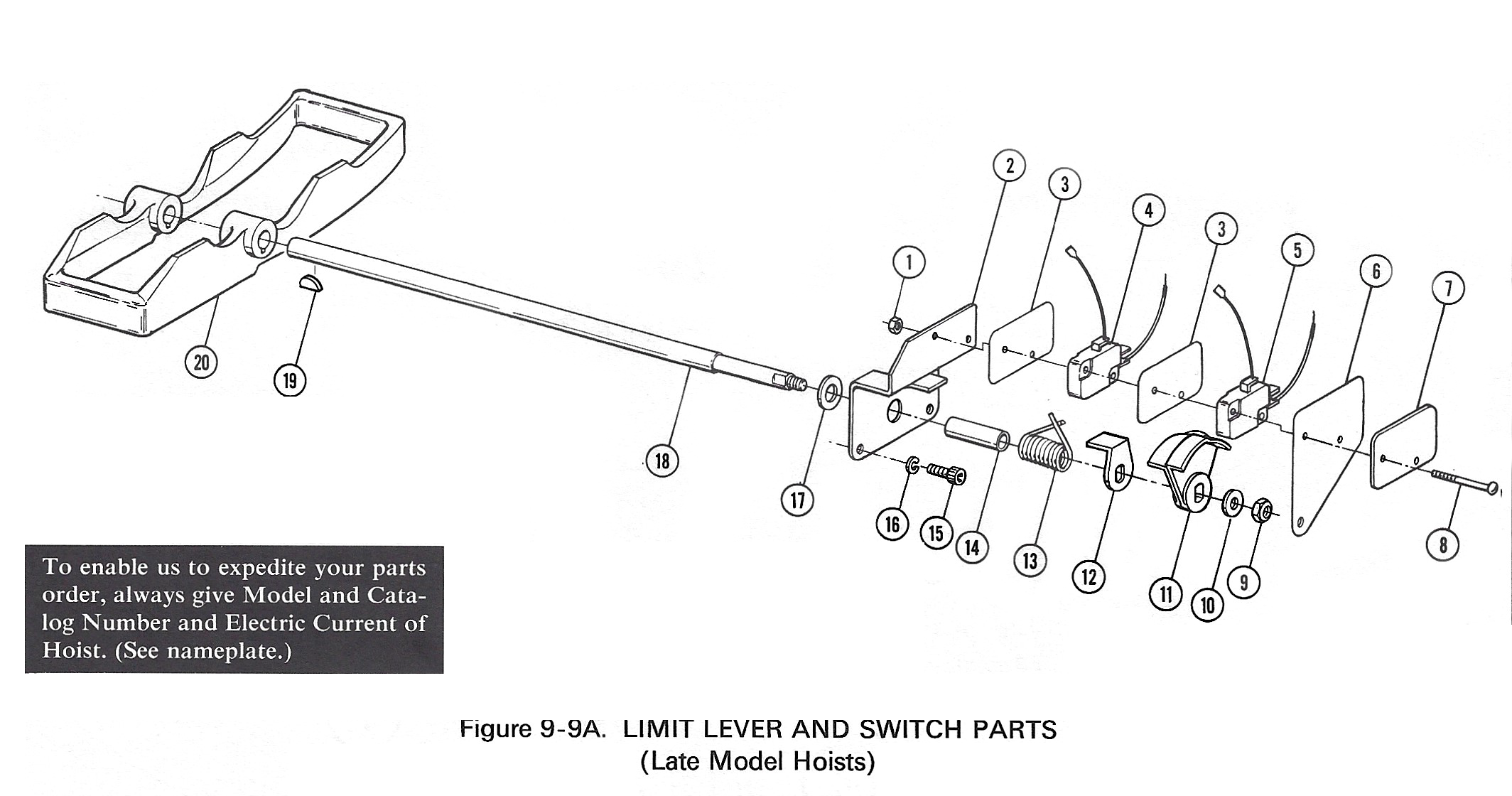 Limit Lever & Switch Parts (Late Model Hoist) - Otsego Crane & Hoist